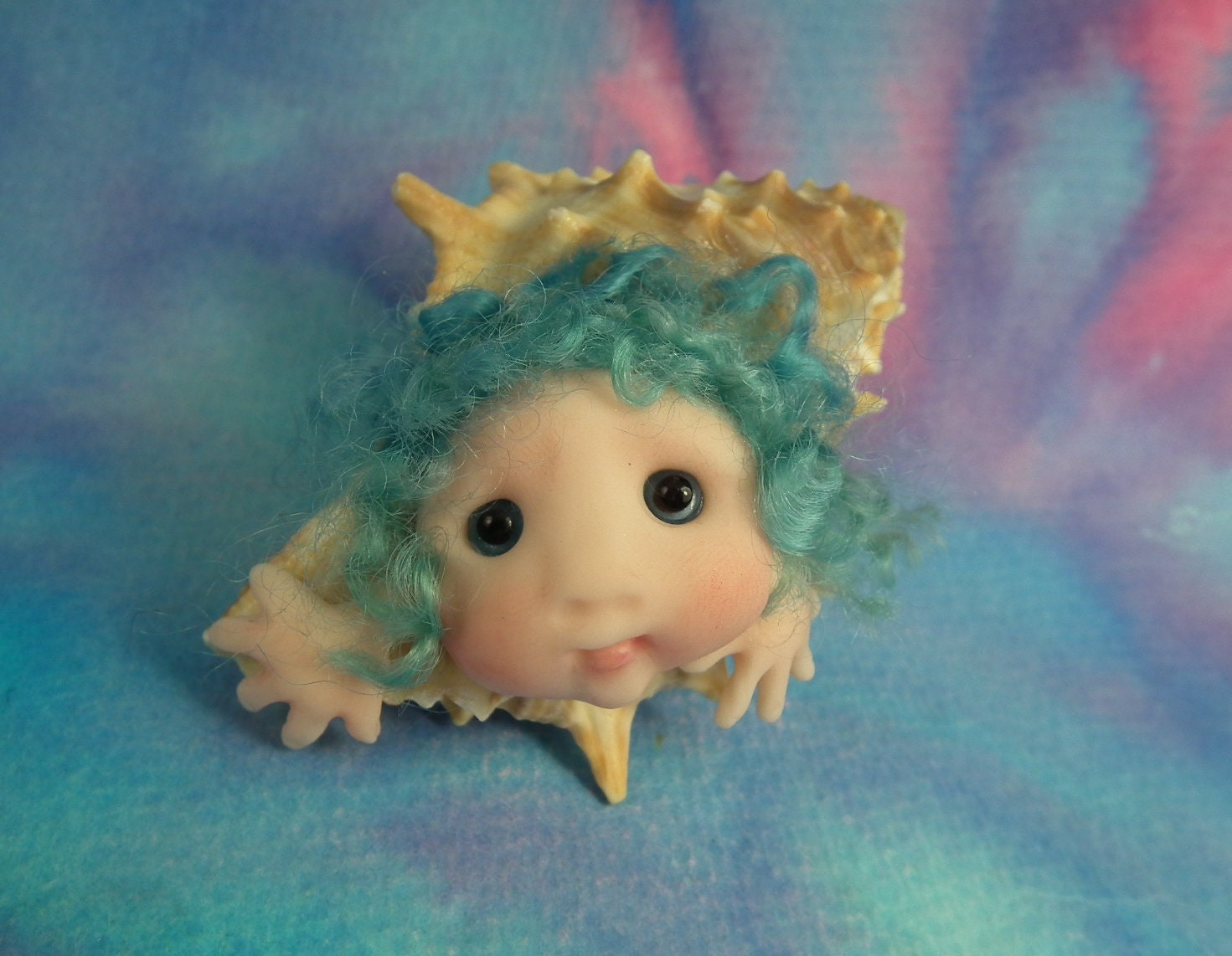 Astryd d'Mer Urchin Elf Mermaid in a 3 shell OOAK Sculpt by Sculpture ...