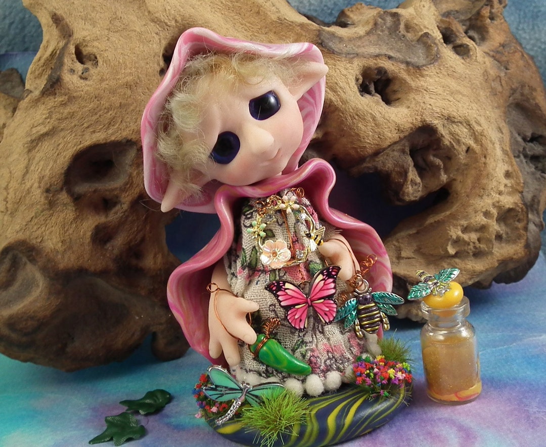 Pollinator Elfling 'agatha Fluke' 4 Art Doll OOAK Sculpt by Artist Ann ...