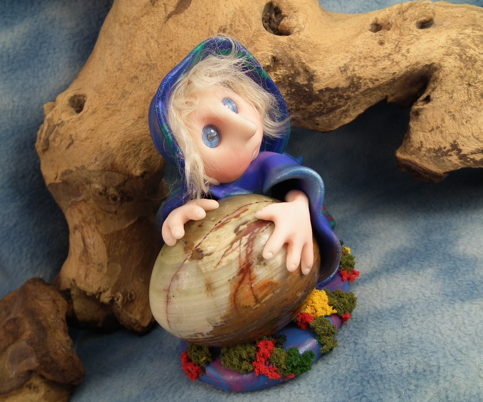 Beautiful Elfling 'Hanneth' with hatching Dragon's Egg 5 OOAK Sculpt by ...