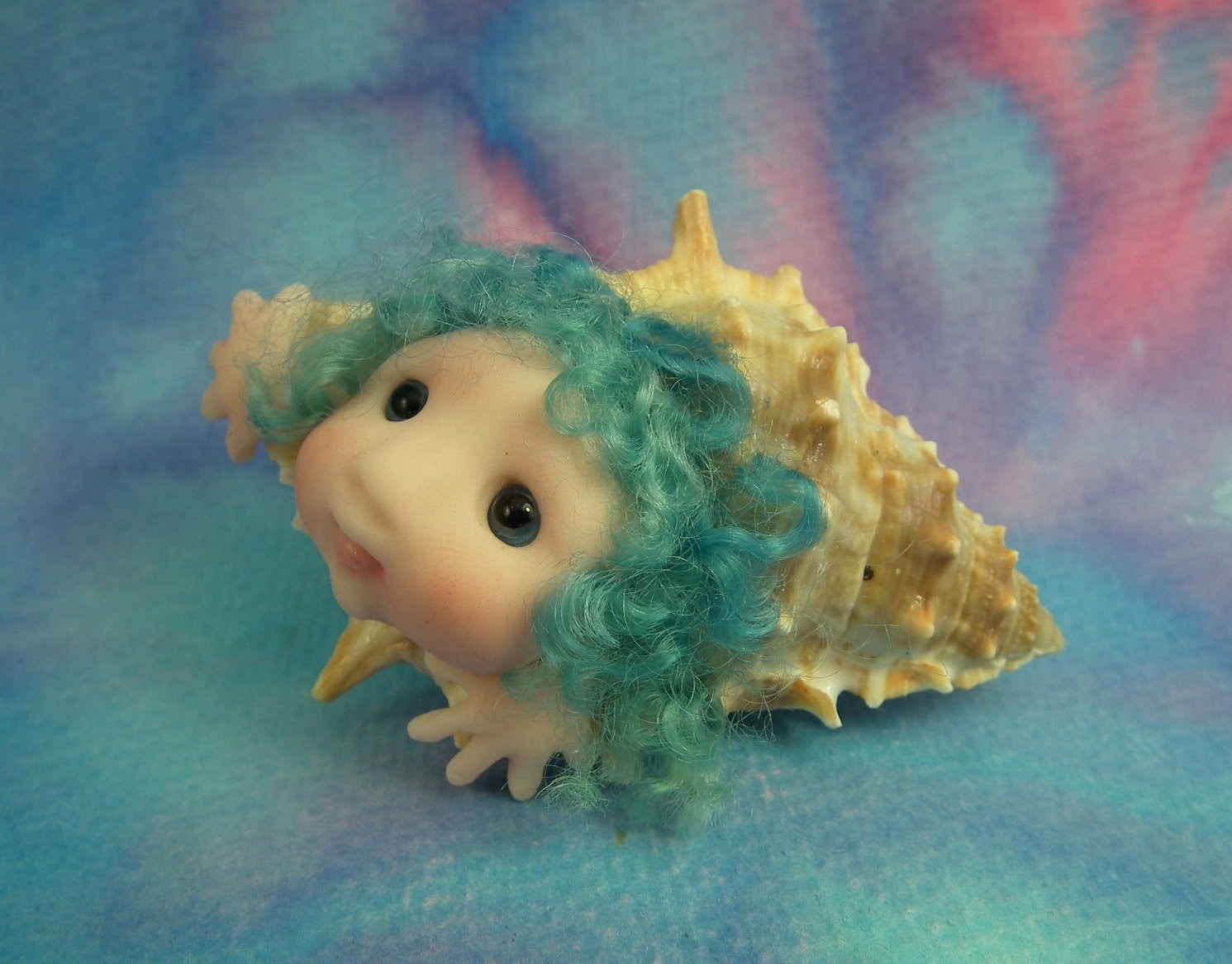 Astryd d'Mer Urchin Elf Mermaid in a 3 shell OOAK Sculpt by Sculpture ...