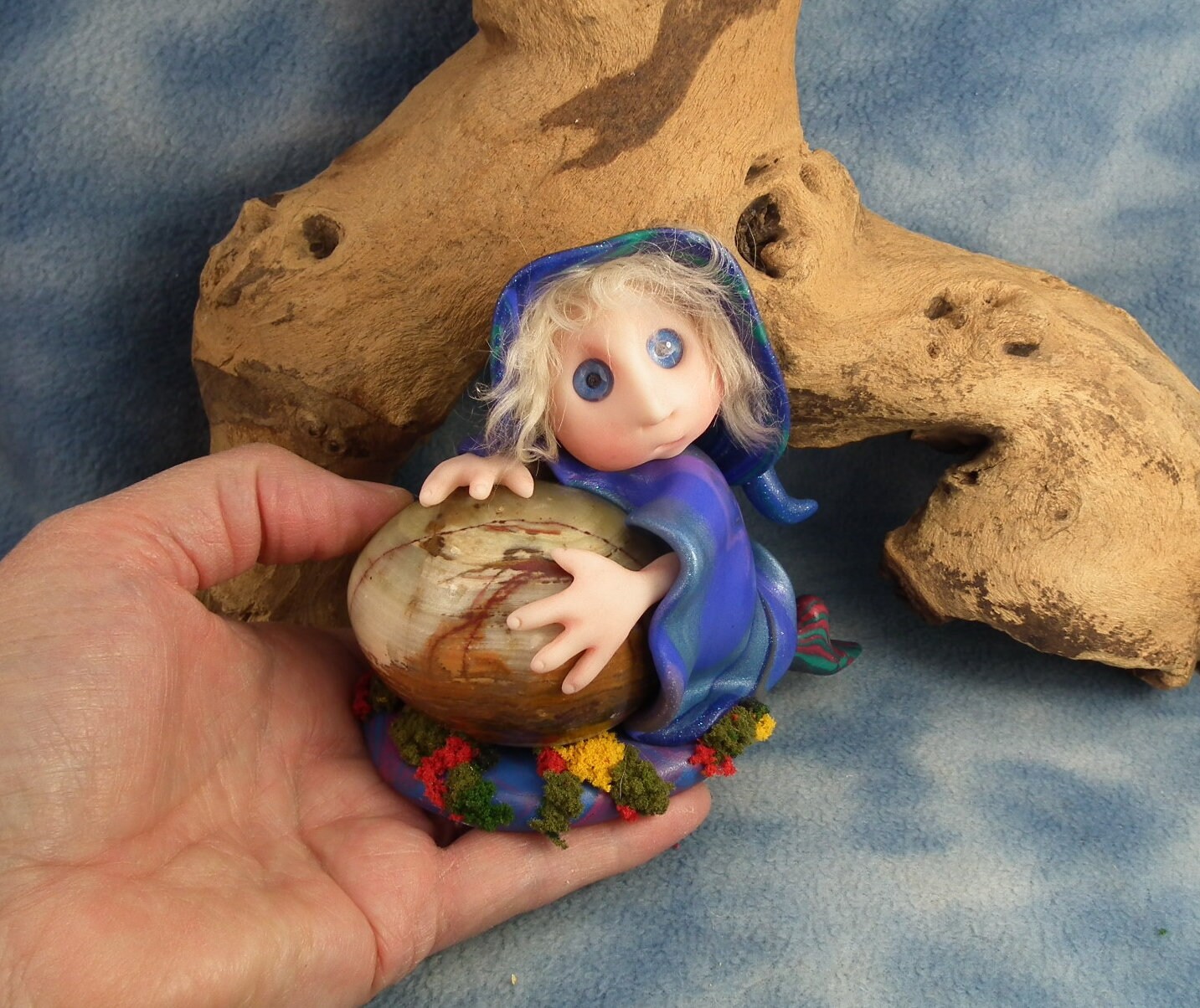Beautiful Elfling 'Hanneth' with hatching Dragon's Egg 5 OOAK Sculpt by ...