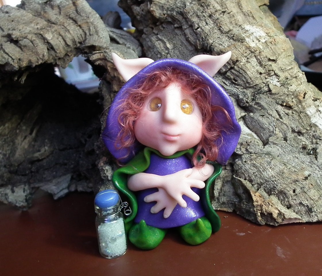 Guardian Elfling 'Ariane' with glowing lantern 4 OOAK Sculpt by ...
