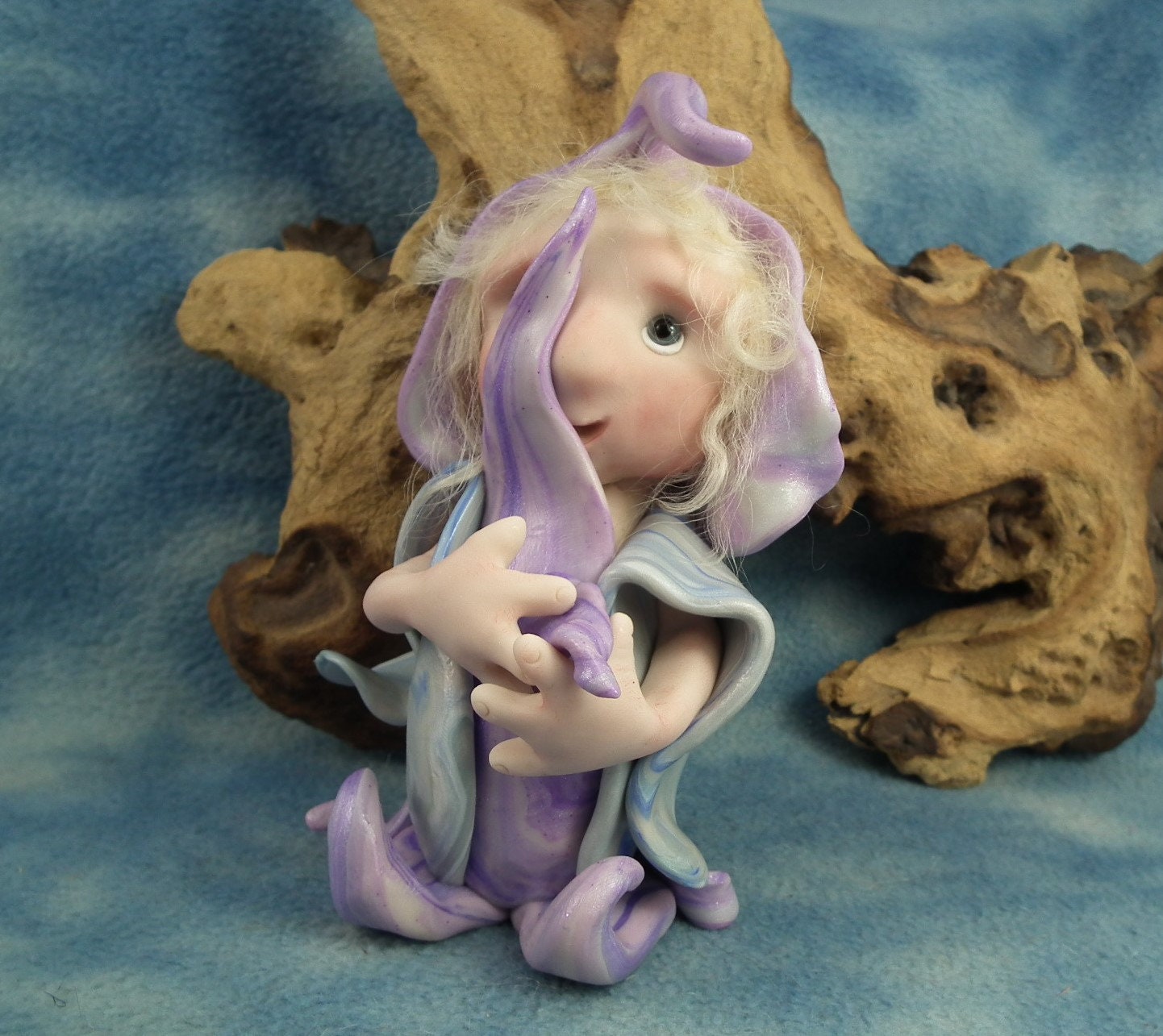 Petal Podling Elf 'Murmur' 5 Woodlander Series OOAK SCULPT by Artist ...