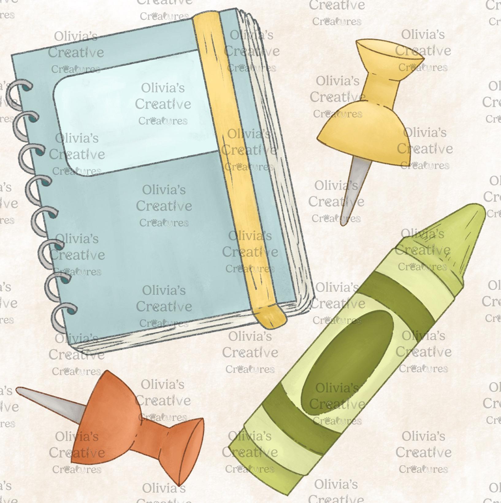 Back to School Clipart Bundle, Cute School Supplies Clipart Set, Back ...