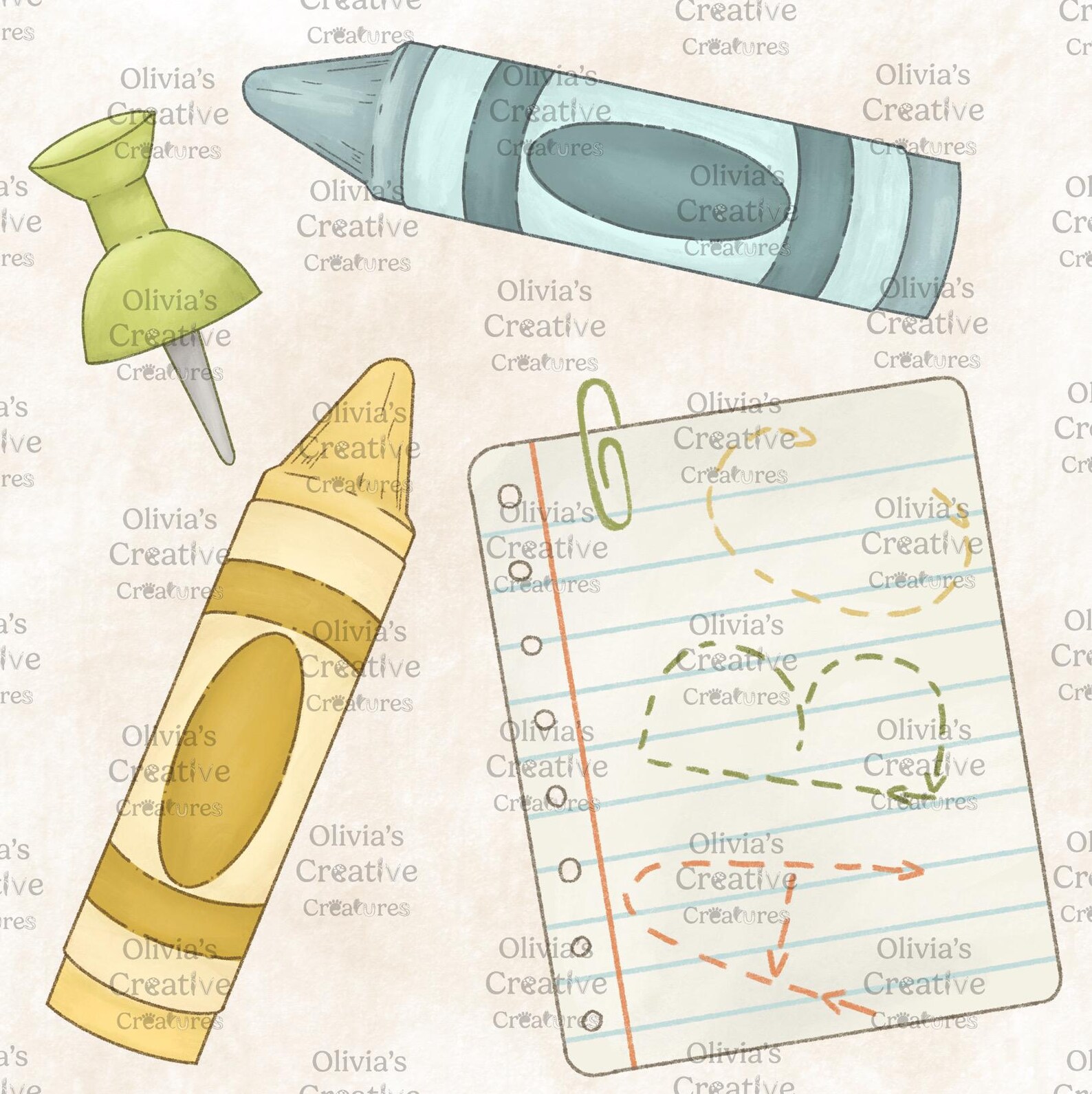 Back to School Clipart Bundle, Cute School Supplies Clipart Set, Back ...