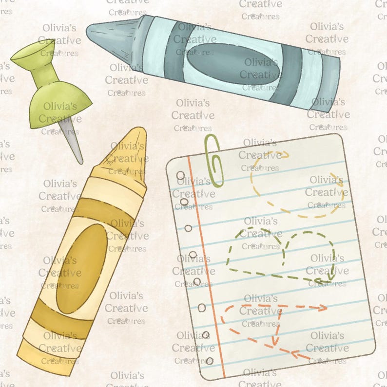 Back to School Clipart Bundle, Cute School Supplies Clipart Set, Back ...