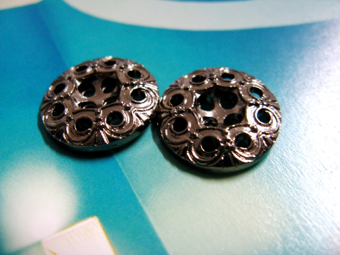 Metal Buttons Iron Art Metal Buttons Gunmetal Color 4 - Etsy