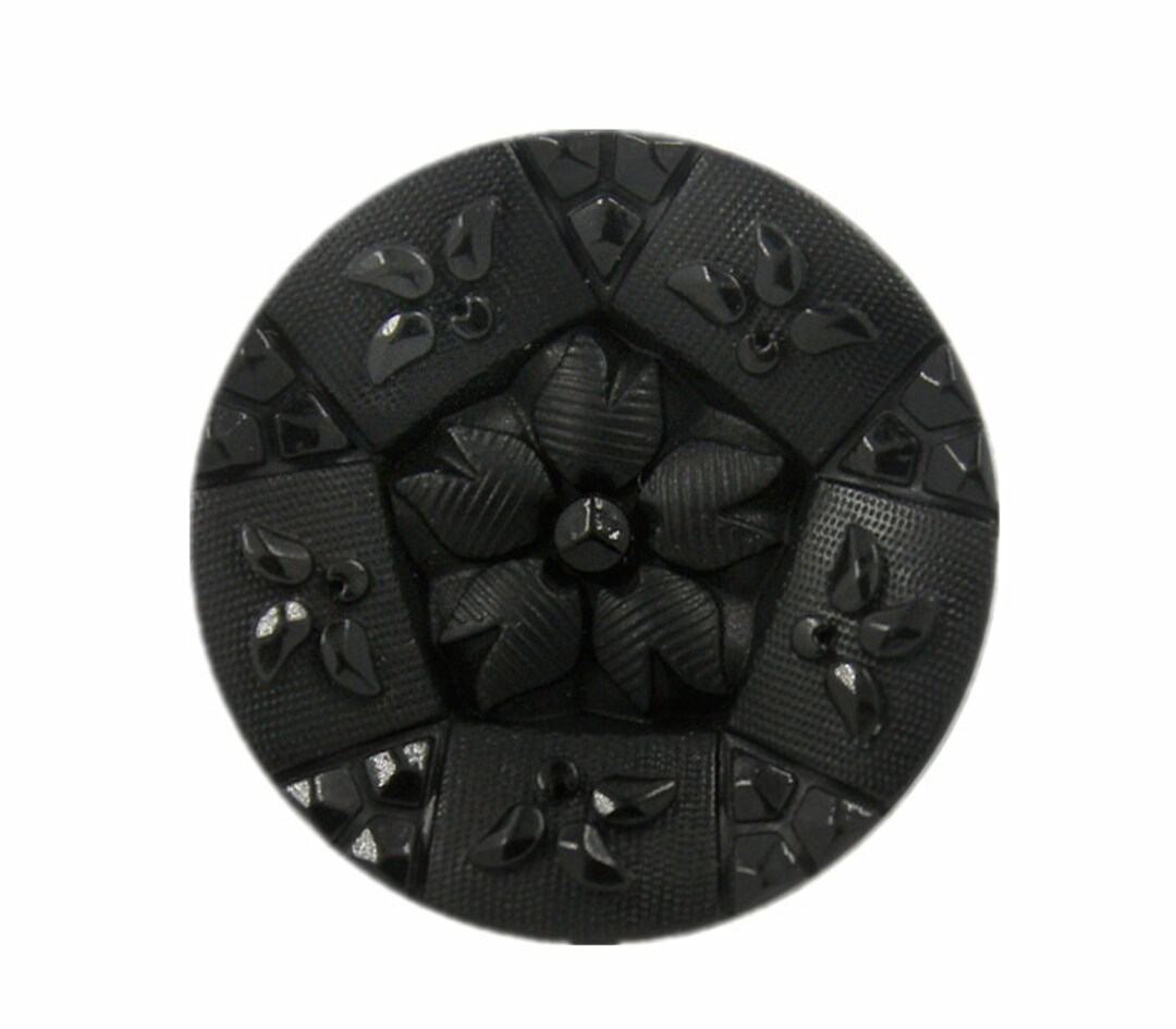 Flower Buttons - Sakura and Petals Black Plastic Buttons. 10 in a Set ...