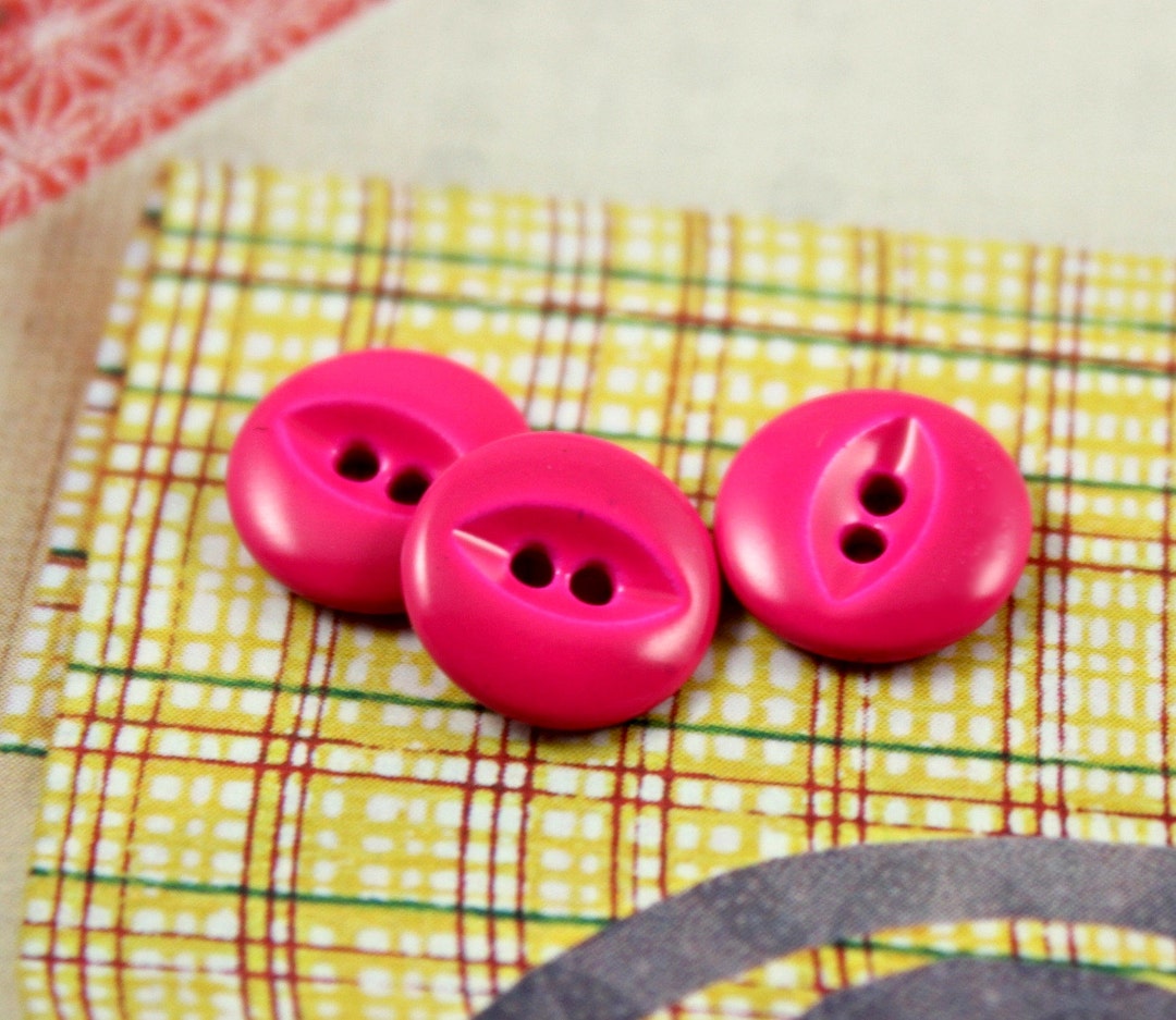 Metal Buttons - Hot Pink Metal Buttons , 2 Holes , 0.39 Inch , 10 Pcs ...
