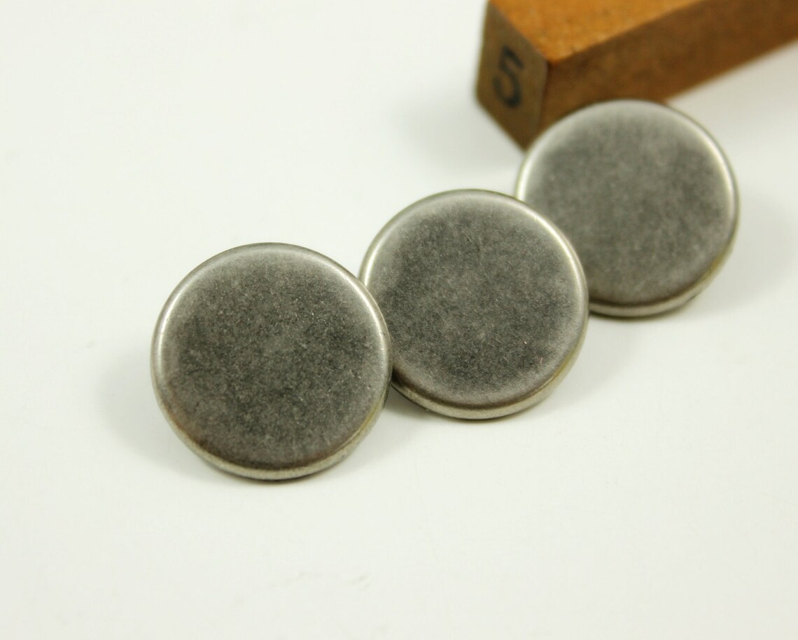 Metal Buttons Gray Silver Metal Buttons Shank 0.71 inch | Etsy