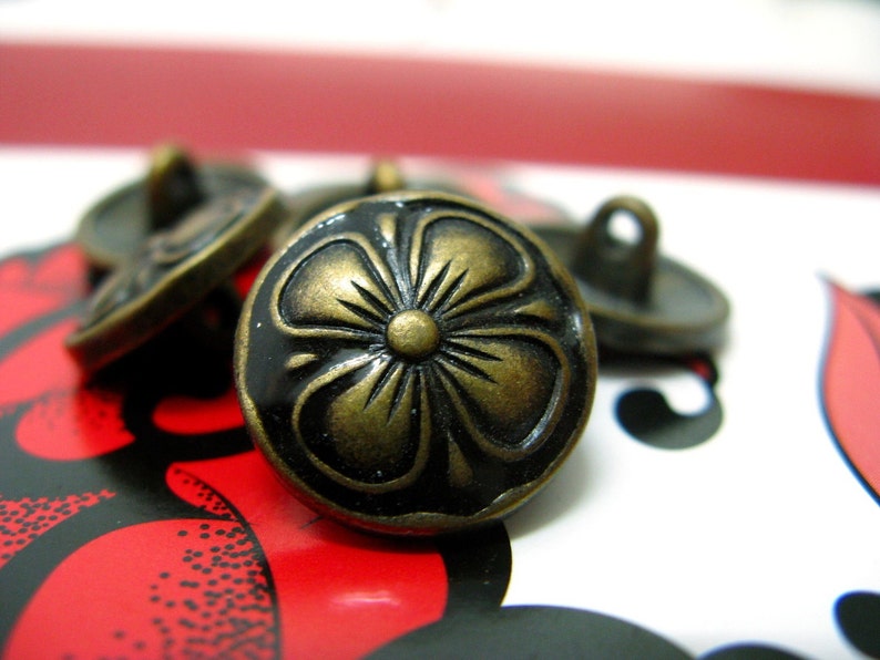 Clover Metal Buttons Cutie Retro Copper Clover Metal Shank | Etsy