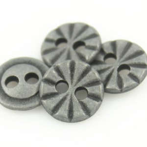 Metal Buttons - Radial Lines Metal Buttons , Dull Silver Color , 4 ...