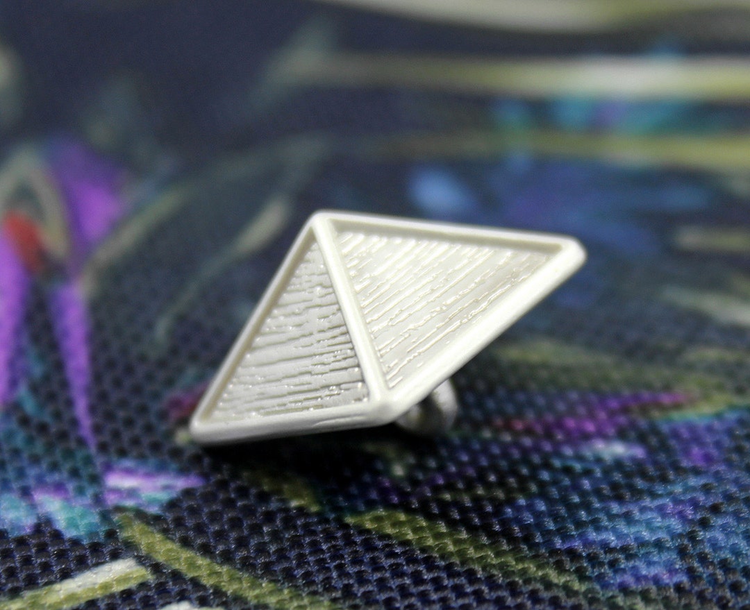 Metal Buttons - Square Cone Metal Buttons , Matte Silver Color , Shank ...