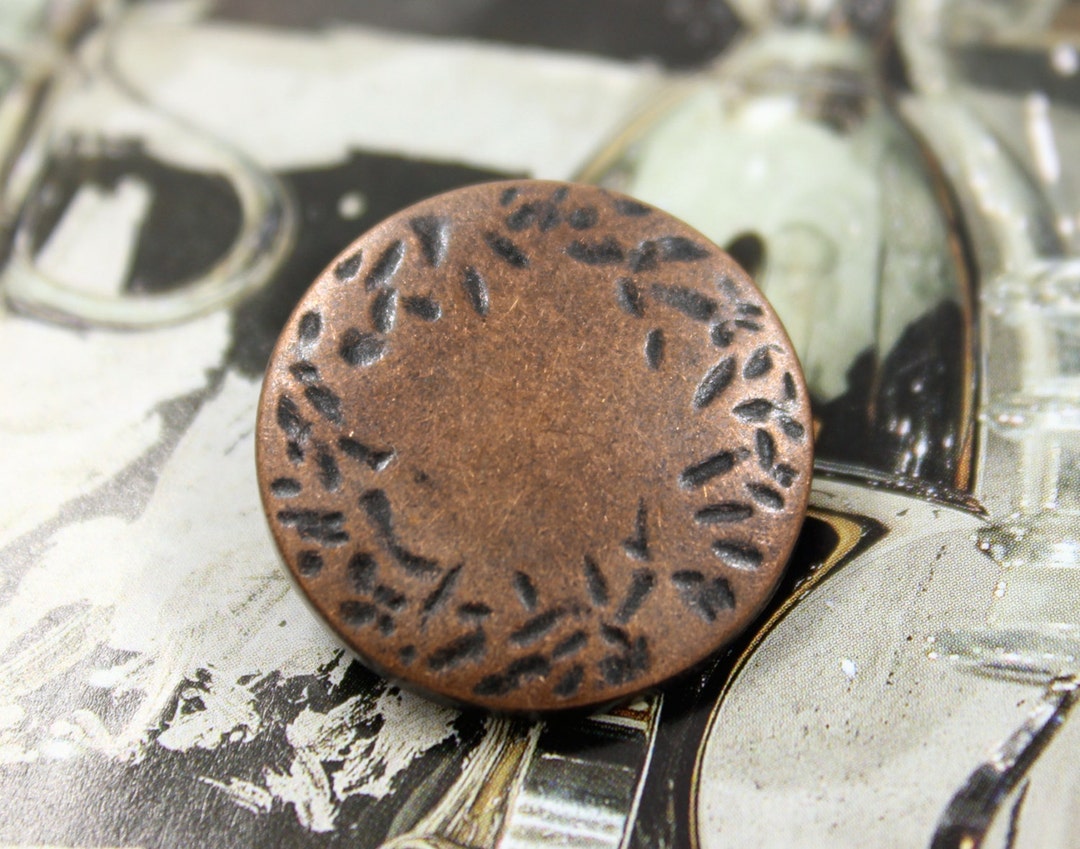 Metal Buttons - Hammered Edge Retro Copper Metal Buttons , Shank , 1 ...