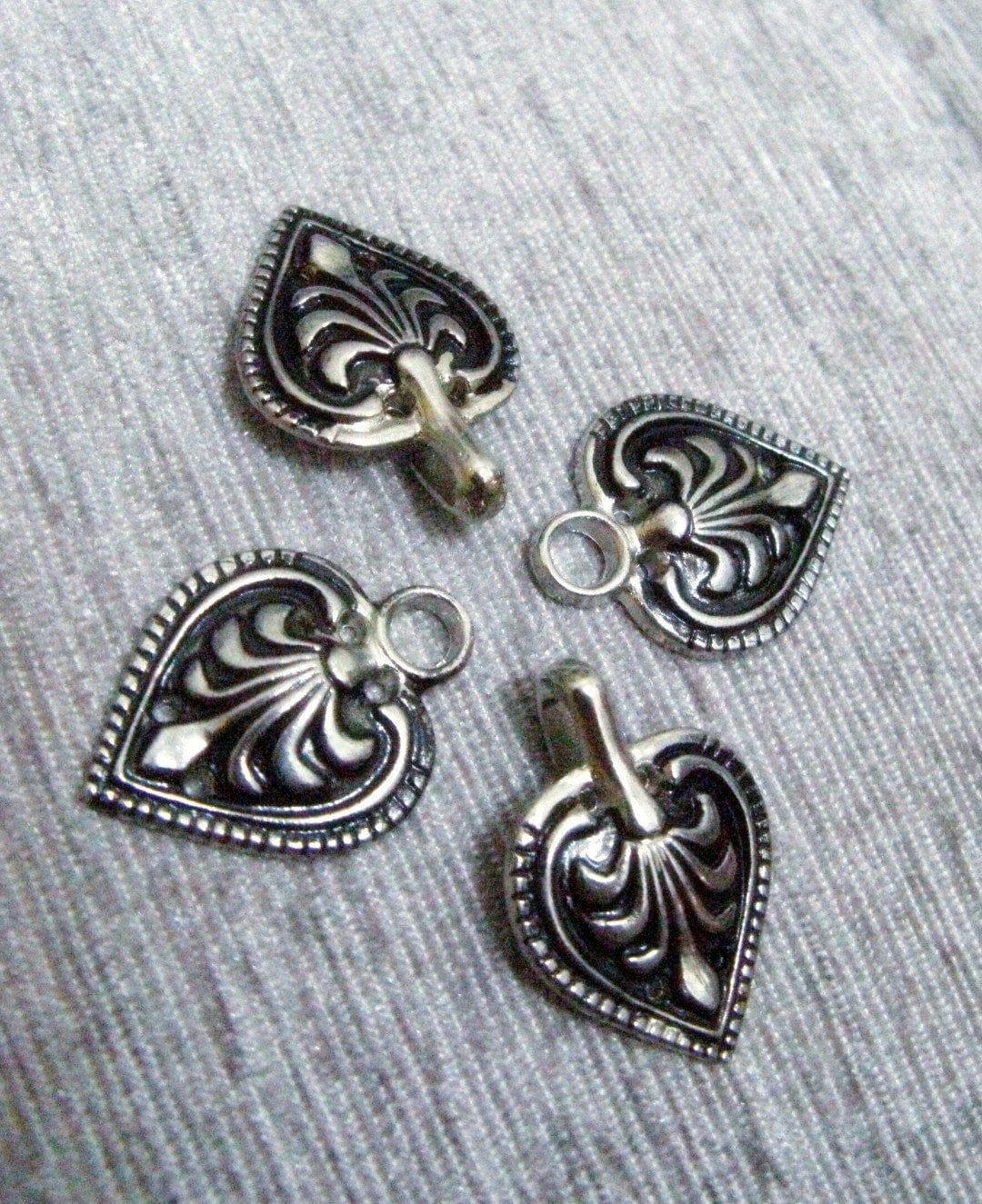 Cloak Clasp Fasteners - Charming Silver Baroque Spade Cloak Clasp Metal ...