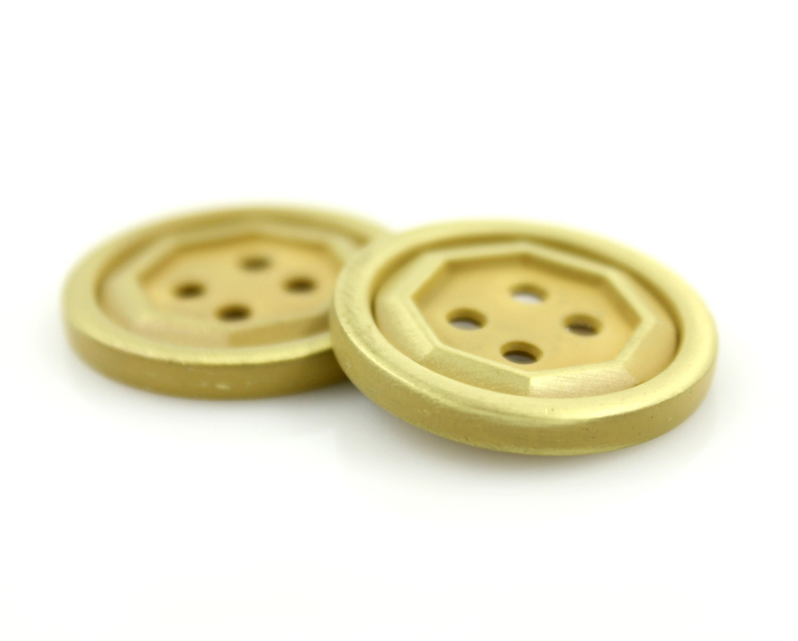 Metal Buttons Heptagon Carving Dull Gold Hole Buttons 1 Inch 4 Pcs - Etsy