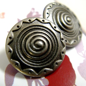 Metal Buttons - Spiral Metal Buttons , Gray Silver Color , Shank , 0.91 ...