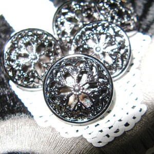 Metal Buttons - Iron Art Filigree Metal Buttons , Shiny Gunmetal Color ...