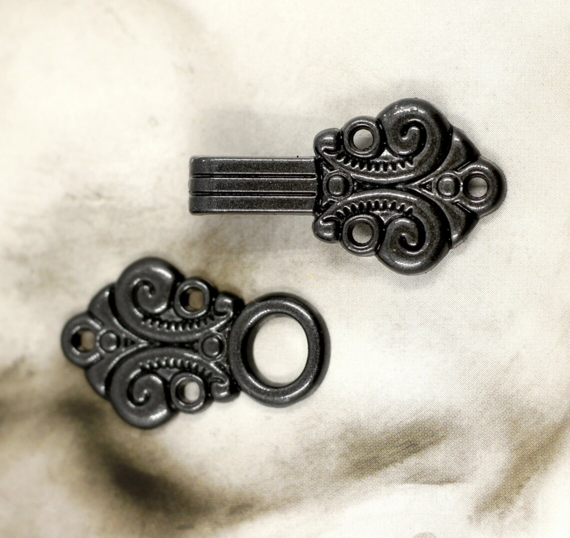 Cloak Clasp Fasteners Scroll Flower Cloak Clasp Black | Etsy