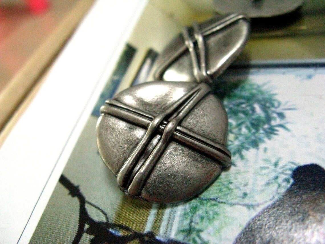 Metal Buttons Looped Stone Metal Buttons Gray Silver Color - Etsy