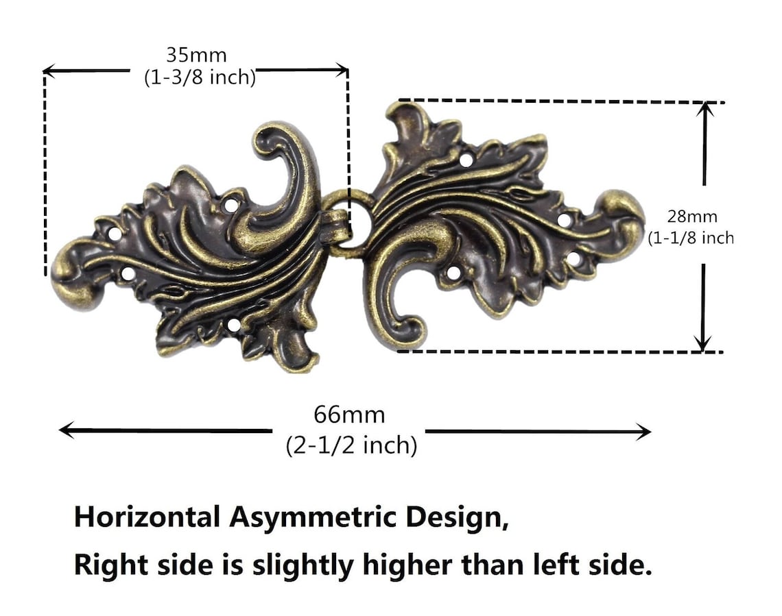 Cloak Clasp Fasteners Antique Brass Acanthus Leaf Asymmetric | Etsy