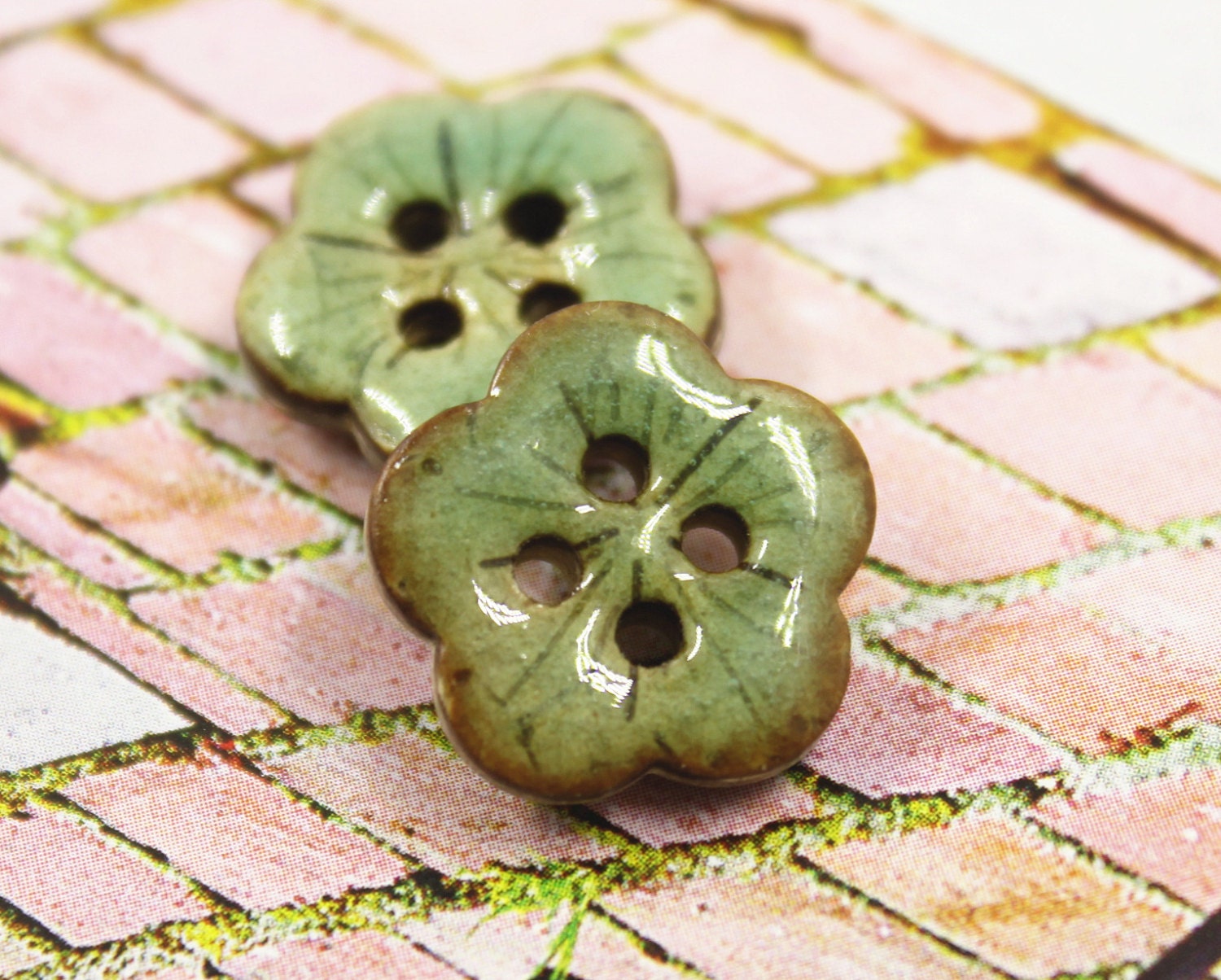 10 Pieces of Translucent Light Teal Green Enamel Sakura - Etsy