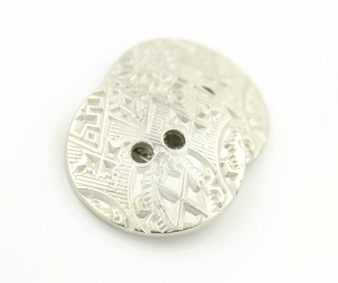 Metal Buttons Temple Sculpture Metal Buttons Silver Color - Etsy
