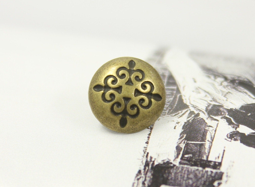 Metal Buttons Trefoil Cross Metal Buttons Antique Brass | Etsy