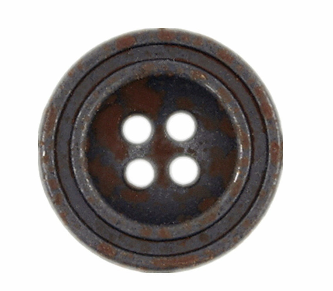 Metal Buttons Gunmetal Rust Concave Metal Hole Buttons - Etsy