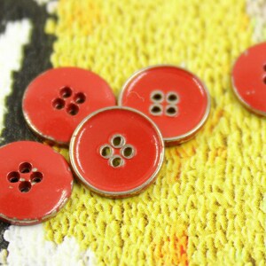 Metal Buttons - Red Metal Buttons , Silver Color , 4 Holes , 0.39 Inch ...
