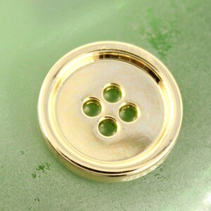Metal Buttons - Thick Edge Metal Buttons , Light Gold Color , 4 Holes ...