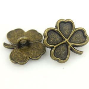 Metal Buttons - Clover Metal Buttons , Antiqued Brass Color , Shank , 0 ...
