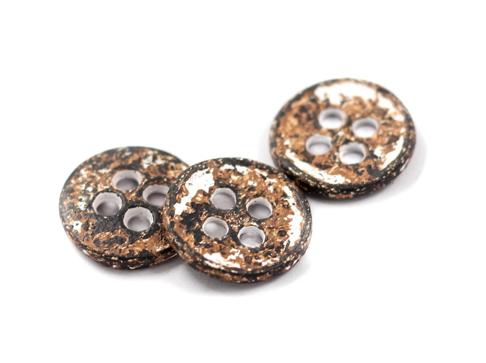 Metal Buttons Curved Edge Metal Buttons White Rust Color - Etsy UK