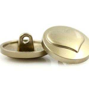 Metal Buttons Heart Metal Buttons Pearlized Khaki Gold - Etsy