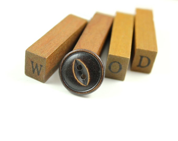 Wooden Buttons - Antiqued Triangle Recessed Center Brown Wooden Buttons ...