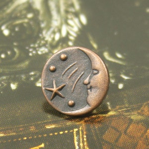 10 Moon and Star Metal Buttons , Copper Color , Shank , 0.43 Inch - Etsy