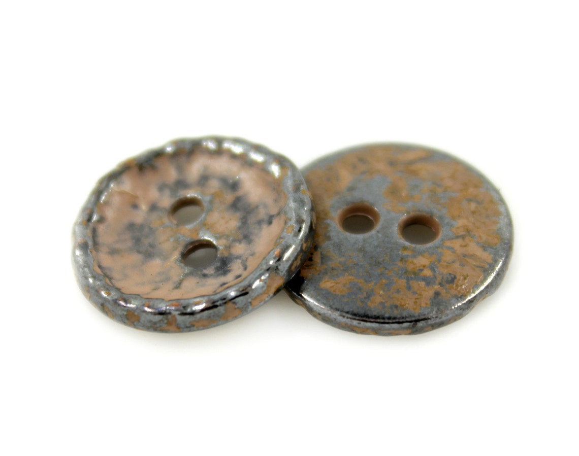 Metal Buttons - Hammered Surface Metal Buttons , Maroon Gunmetal Color ...
