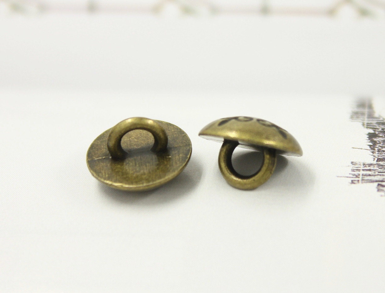 Metal Buttons - Trefoil Cross Metal Buttons , Antique Brass Color ...