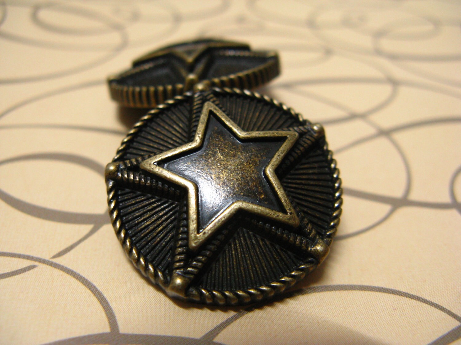 Metal Buttons Double Stars Metal Buttons Antique Brass - Etsy