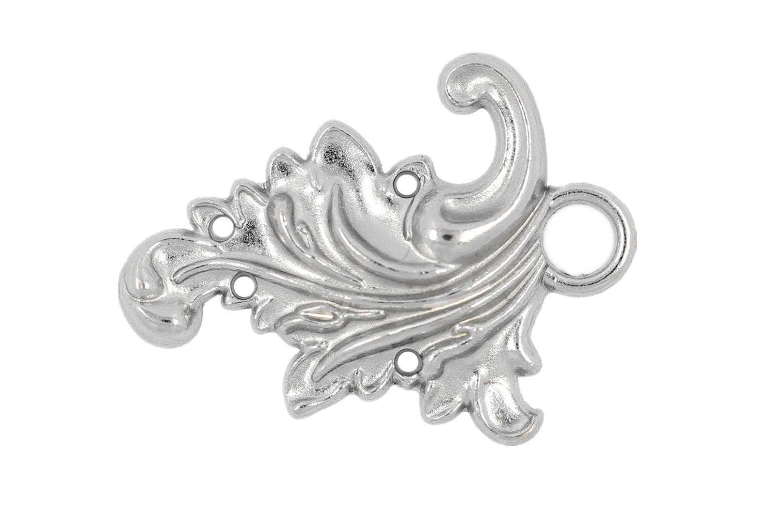 Cloak Clasp Fasteners - Shiny Silver Acanthus Leaf Asymmetric Cloak ...