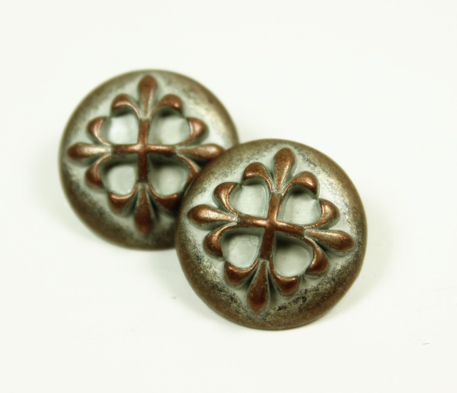 Metal Buttons Baroque Cross Metal Buttons Copper Patina - Etsy
