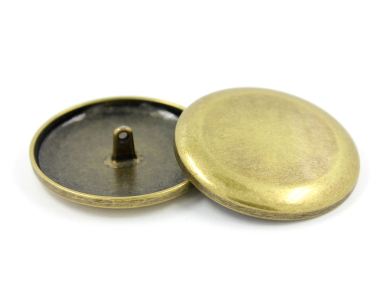 Metal Buttons Flat Antique Brass Metal Shank Buttons 1.78 | Etsy