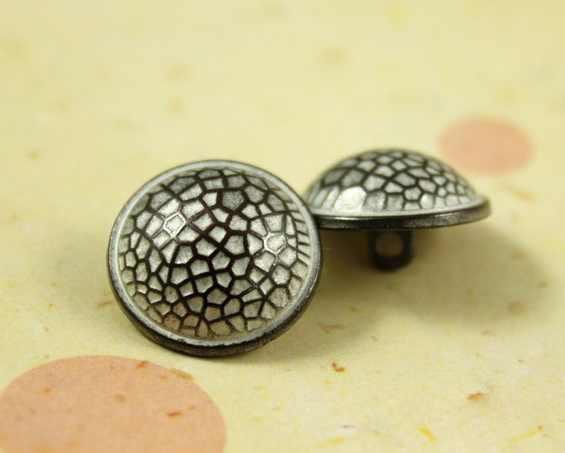 Metal Buttons - Snakeskin Metal Buttons , Copper White Patina Color ...