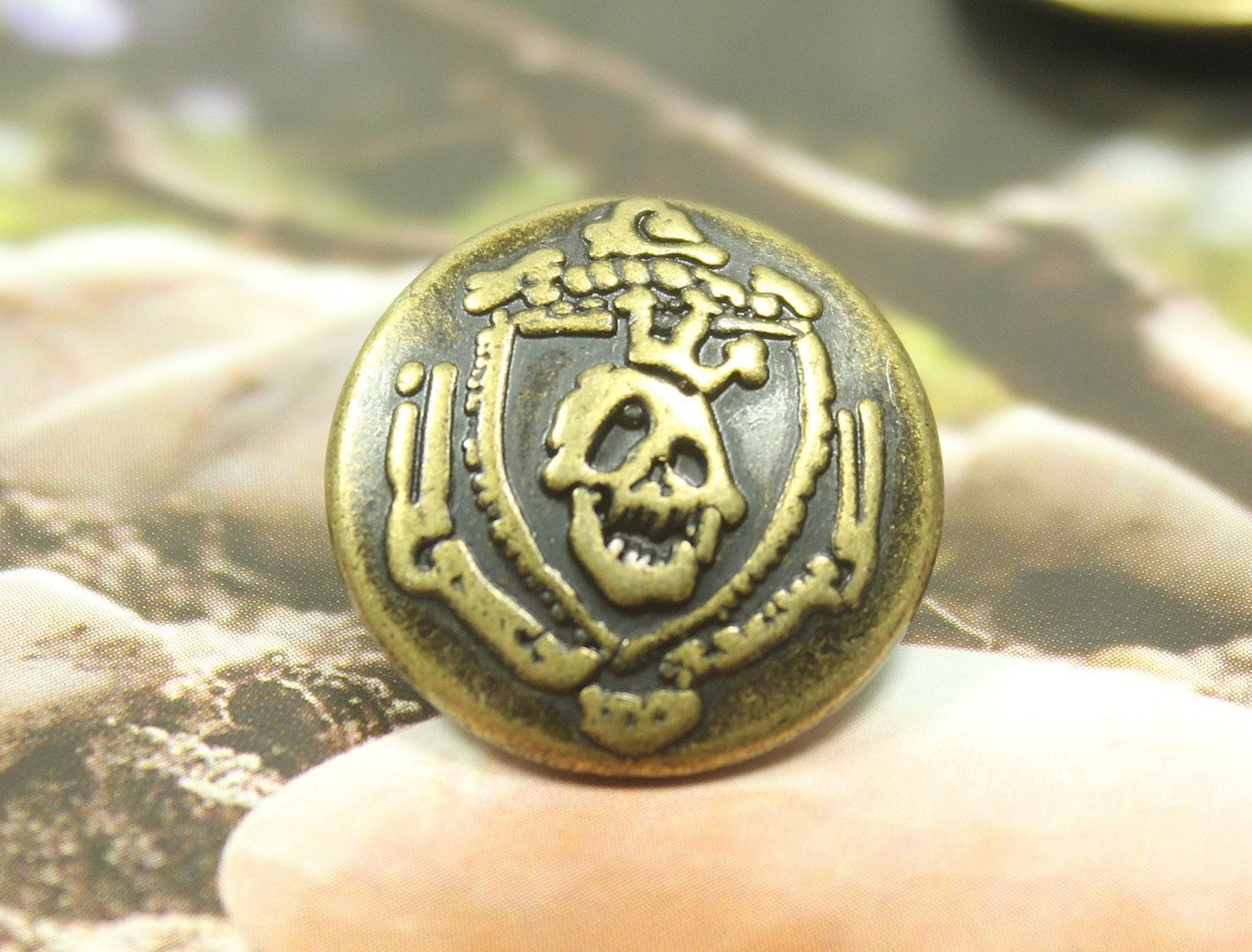 Metal Buttons Skull King Metal Buttons Antique Brass Color | Etsy