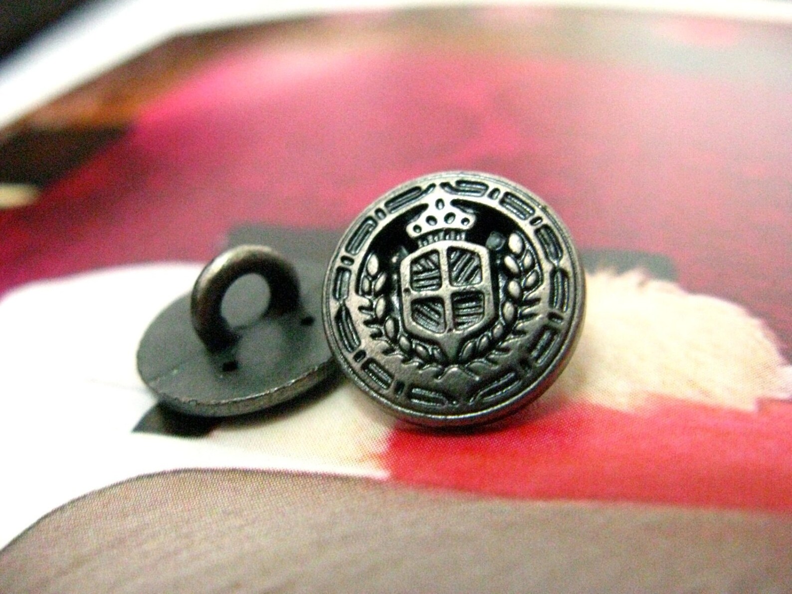 Metal Buttons Campus Emblem Metal Buttons Gray Silver - Etsy