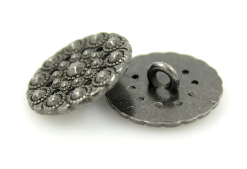 Metal Buttons Beads Flower Metal Buttons Gunmetal Color | Etsy