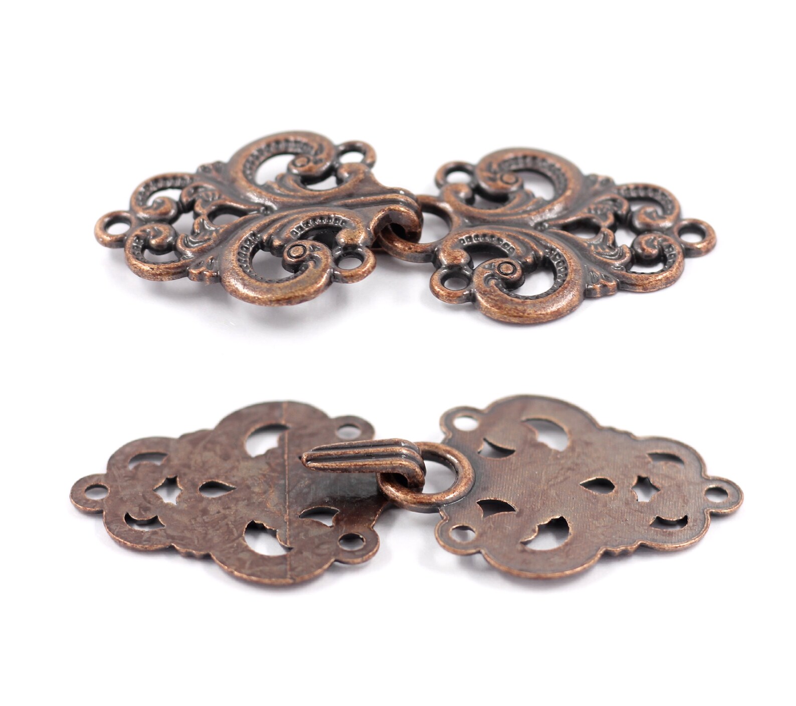 HOOK and EYE Fasteners Stunning Antique Copper Openwork - Etsy
