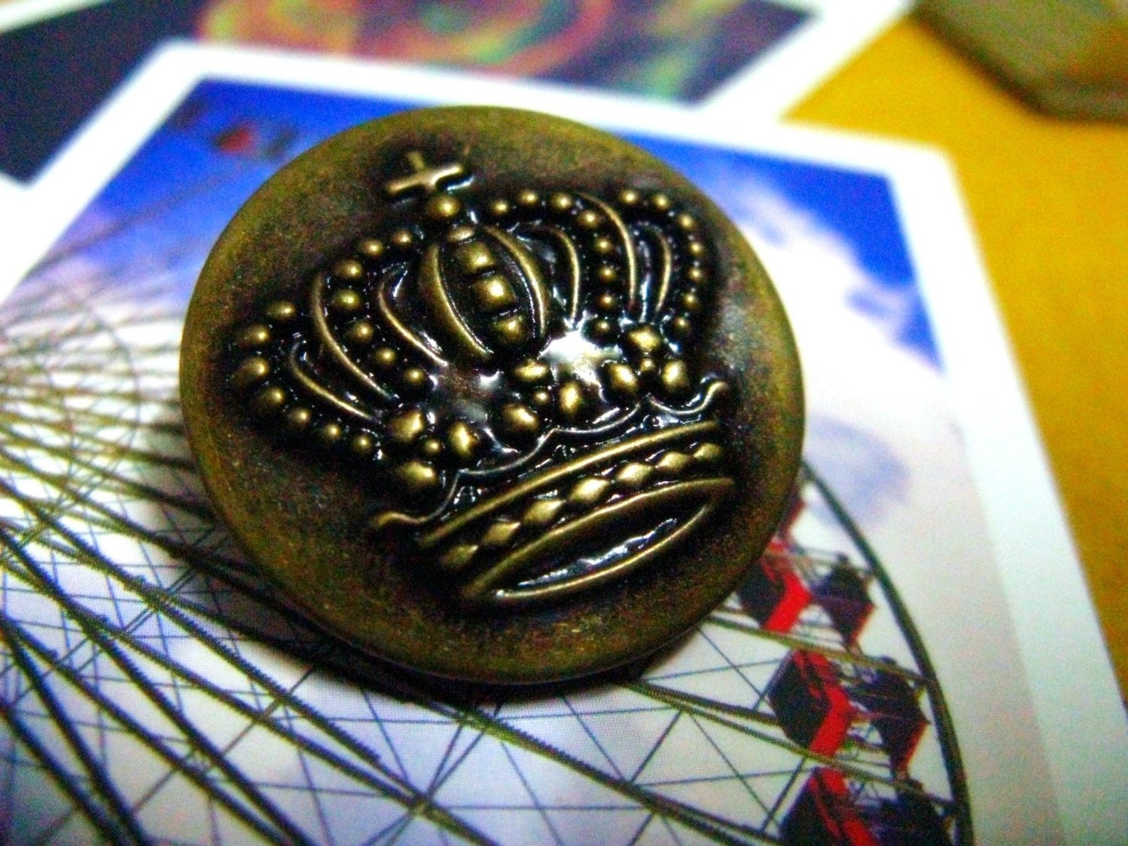 Metal Buttons Crown Metal Buttons Antique Brass Color - Etsy