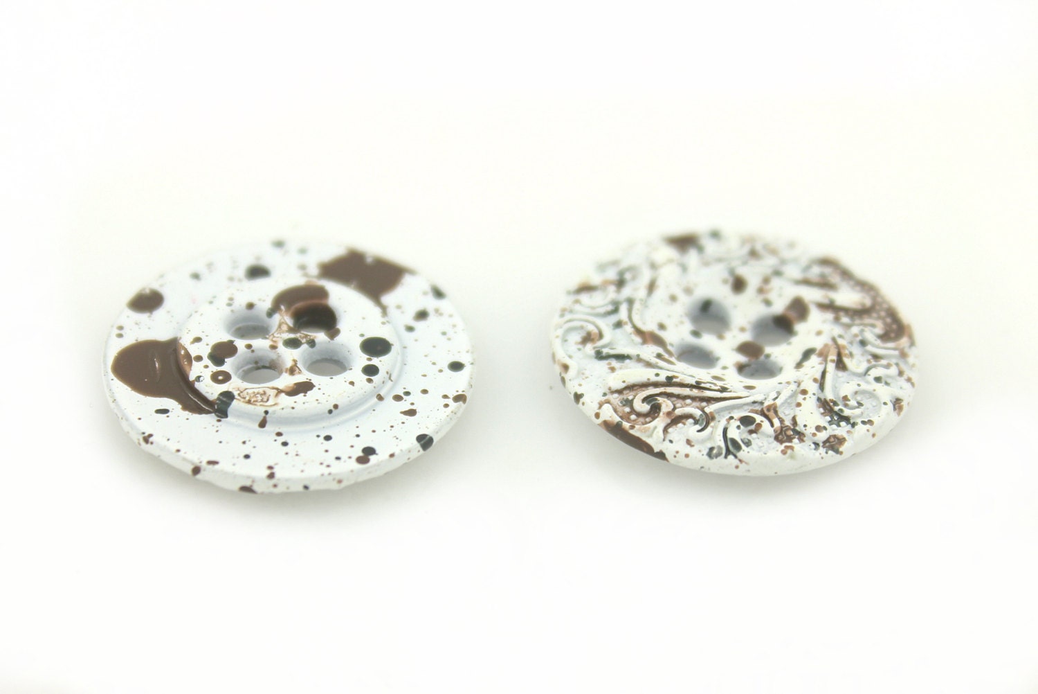 Metal Buttons Cirrus Circle Metal Buttons White With - Etsy