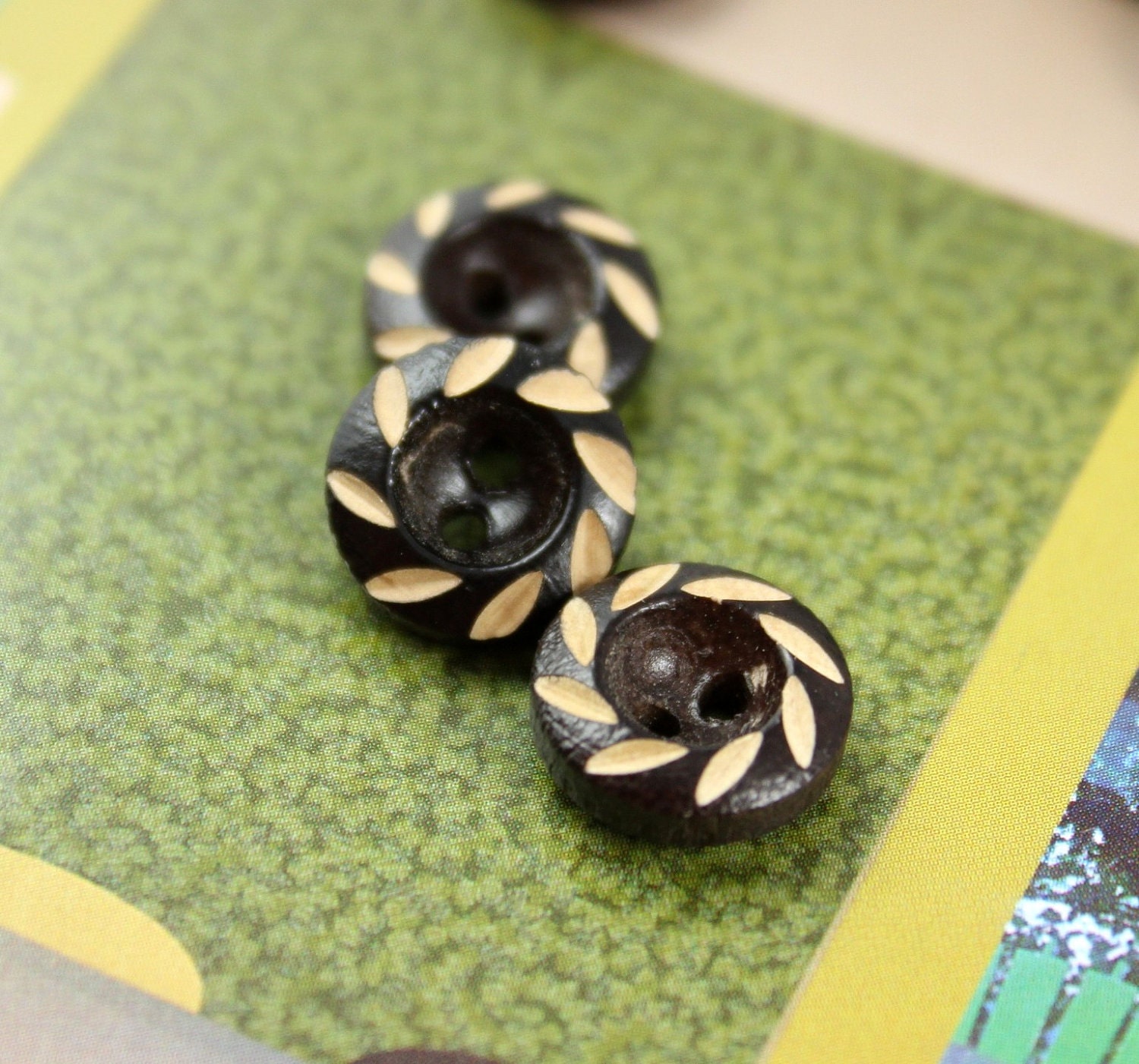 Wooden Buttons Screwing Cutting Design Brown Wood Buttons. - Etsy